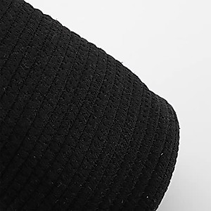 JJSQYLAN Hanging Basket(2Piece) Wall Woven Cotton Rope Storage Basket with Leather Decorative Baskets Organizer for Kitchen Office Bedroom,Plants,Towels, Toys