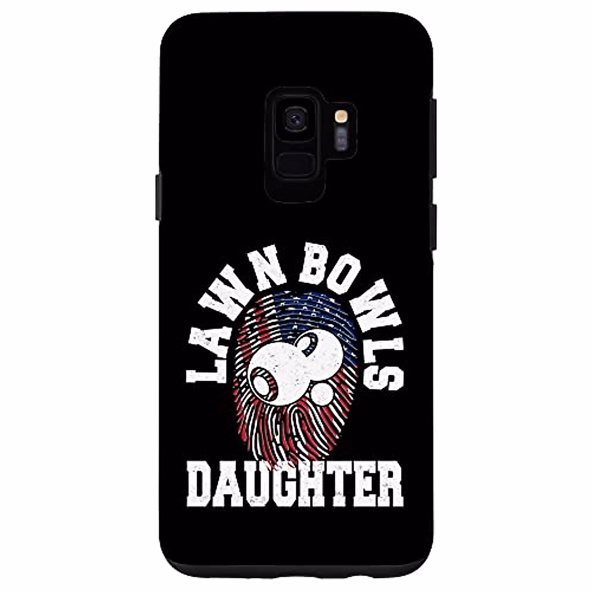 Galaxy S9 American Flag Fingerprint Patriotic Lawn Bowls Daughter Case