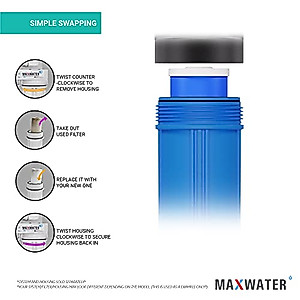 BB Water Filters - GAC 20BB Granular Activated Carbon Water filter size 20"x4.5" Fits most standard 20 inch size housings and most Whole House Big Blue systems.
