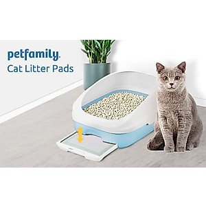 Petfamily Cat Litter Box Pads-Generic Refill for Tidy Cats Breeze Litter System,Litter Box Pads 16.9” x 11.4”-40 Count