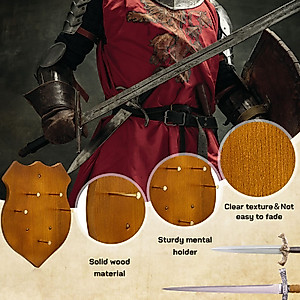 Queekay Sword Wall Mount Display Wooden Holder Axe Katana Sword Wall Mount Plaque Stand Hanger for Gift(Brown)