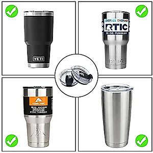 AILUXUAN Tumbler Lid for 20 Oz,2 Replacement Lids for 20oz Stainless Steel Tumbler Travel Cup Yeti,Ozark Trails and more Cooler Cup, Flip-top Splash Proof (Black, 20 OZ) (2)