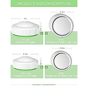 Hurrikane Mason Jar Vacuum Sealer Kit, Jar Sealer for Food Storage with Mason Jar Kit and Electric Vacuum Pump, Compatible with Foodsaver Vacuum Sealer Machine, Suitable for Regular and Wide Mouth Mason Jars