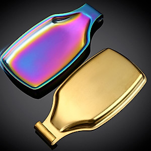 Spoon Rest for Stove Top, 2-Piece Stainless Steel Spoon Holder for Kitchen Counter, Gold Spatula Ladle Cooking Utensils Rest, Heavy Duty & Large Size, Dishwasher Safe