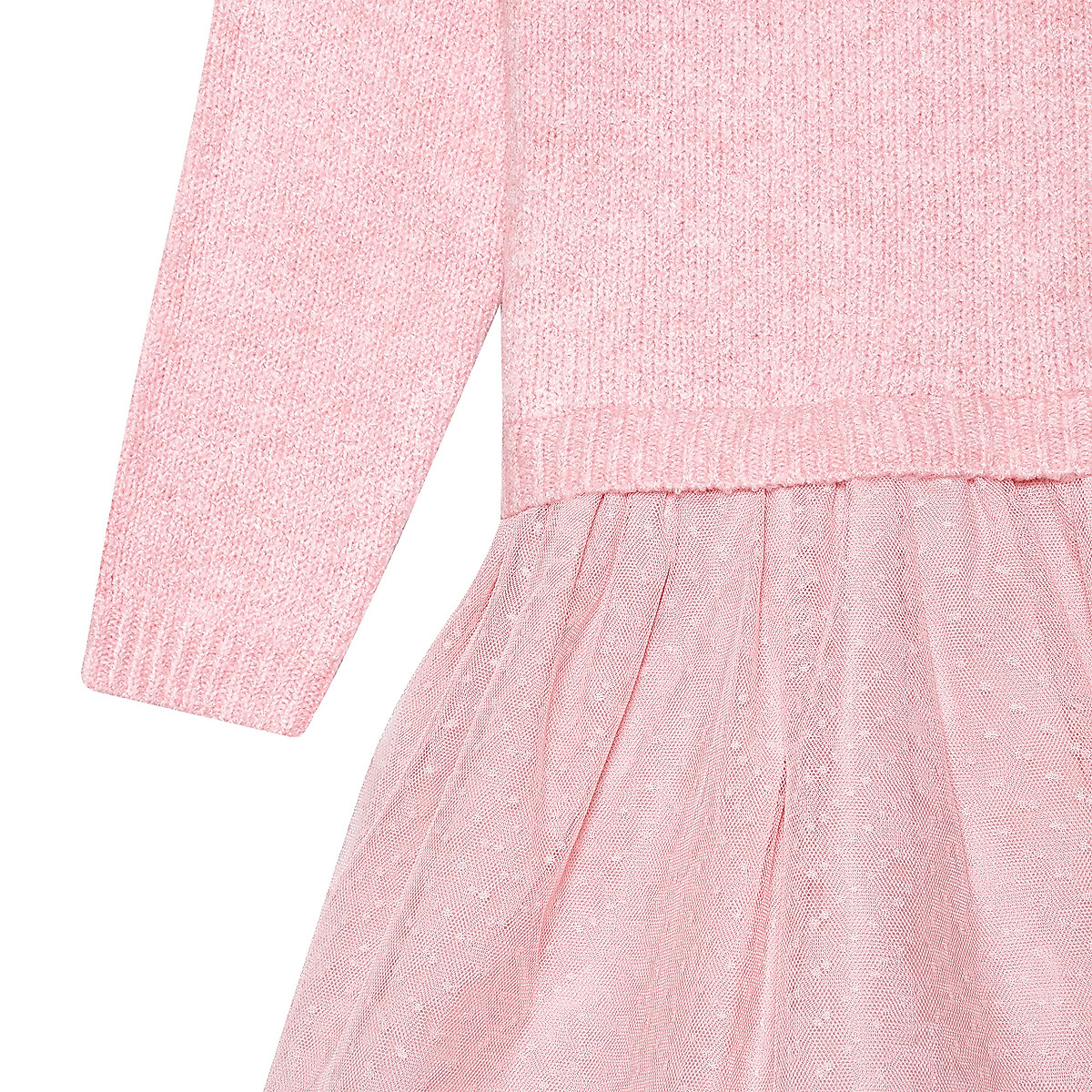 Gerber Baby and Toddler Girls Sweater Dress with Tulle Skirt, Pink, 4T