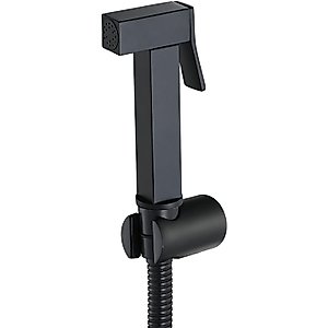 Toilet Bidet Kit - Brass Handheld Bidet Sprayer - Wall Mounted Toilet Shower Head with Hose and Holder Toilet Hand Shower Kit, for Personal Hygiene, Toilet Cleaning, Black