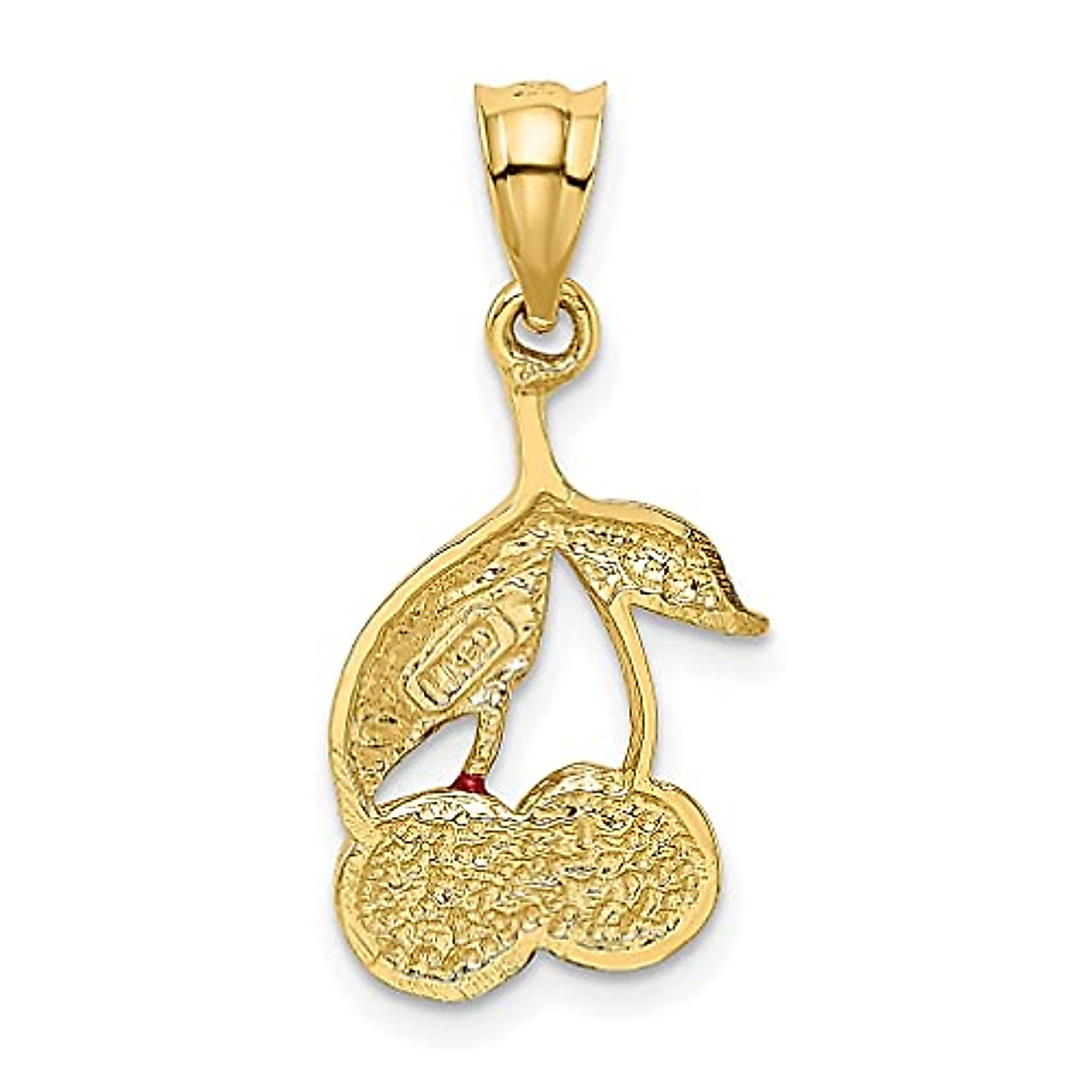 IceCarats 14K Yellow Gold Red Cherries Necklace Charm Pendant Only