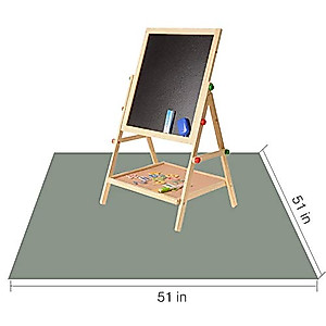 Splat Mat for Under High Chair/Arts/Crafts by CLCROBD, 51" Baby Anti-Slip Food Splash and Spill Mat for Eating Mess, Waterproof Floor Protector and Table Cloth (Gray)