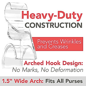 Wiosi Premium Clear Purse Hanger Closet Set of 12 - Durable Acrylic Organizers and Storage Bag Hanger for Luxury Closet - Purse Hanger Holder for Handbags Premium Backpack Purse Hooks