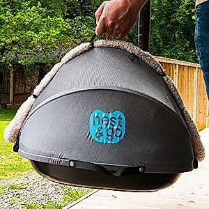 Nest & Go 3-1 Portable Pet Bed, Pet Carrier and Removable Waste Tray, for Travel with Cats and Small Dogs, Washable Super Soft Pillow, Grey with Handles, Holds up to 20 lbs.