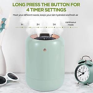 MayPal Humidifiers for Bedroom, Cool Mist Humidifier,1L Wireless Quiet Humidifiers with Battery for Baby Office,2 Spray Modes & 4Timer, Auto Shut-Off,Easy to Clean