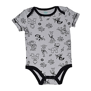 Disney Pixar Toy Story Woody Buzz Lightyear Slinky Dog Newborn Baby Boys 5 Pack Bodysuits 3-6 Months
