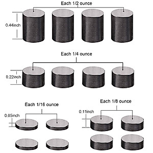 Tungsten Weights 3.75 Ounce 3/8 Inch Incremental Cylinders Car Incremental Weights 16 Pieces Compatible with Pinewood Car Derby Weights, 4 Sizes
