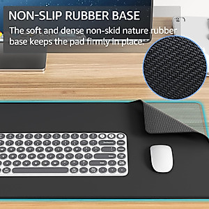 KTRIO Large Gaming Mouse Pad with Stitched Edges, Extended Mousepad with Superior Micro-Weave Cloth, Non-Slip Base, Water Resist Keyboard Pad, Desk Mat for Gamer, Office & Home, 31.5 x 11.8 in, Black