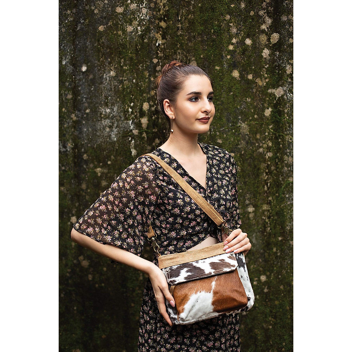 Myra Bag Vintage Bygone Leather & Cowhide Crossboy Bag S-1212