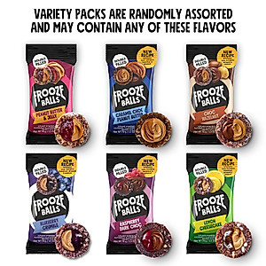 Frooze Balls Double-Filled Energy Balls Variety Pack - (6 bags, each with 5 balls) Healthy Vegan Snacks, Gluten-Free