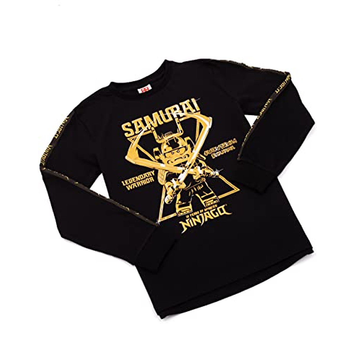 LEGO Ninjago T-Shirt Boys Kids Samurai Warrior Long Sleeve Black Top 10 Years
