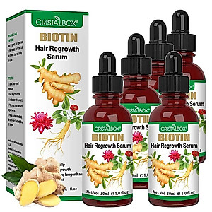 5 PACK Ginger Oil for Hair Growth,Hair Growth Serum,Biotin Hair Growth Oil,Hair Growth Ginger Serum for Men and Women,Hair Growth Treatment,Hair Loss Treatment,Promotes Thicker,Growth Hair