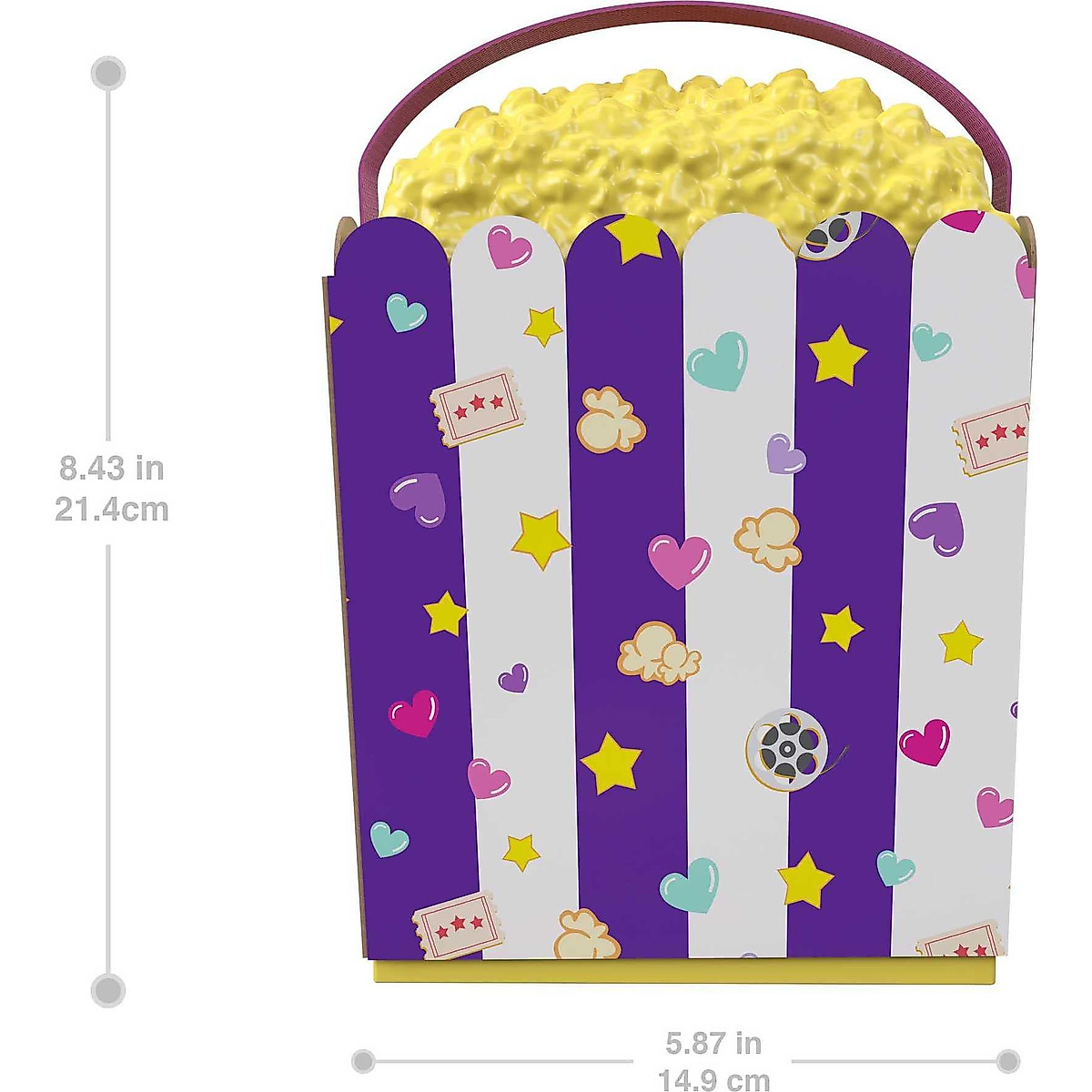 Polly Pocket Un-Box-It Playset, Popcorn Shaped Box Opens to a Movie Theater Adventure, 20 Accessories Including 2 Micro Dolls & 3 Tiny Takeaways