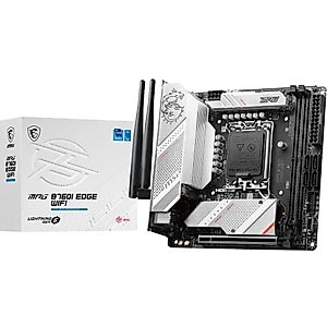 MSI MPG B760I Edge WiFi Gaming Motherboard (Supports 12th/13th Gen Intel Processors, LGA 1700, DDR5, PCIe 5.0, M.2, 2.5Gbps LAN, USB 3.2 Gen2, Wi-Fi 6E, Mini-ITX)