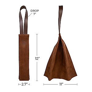 TACO DOG, Dog Chew Sheet Toy for Active Chewers, Alternative Chew Accessory for Puppies, Full Grain Leather, Handmade, Bourbon Brown