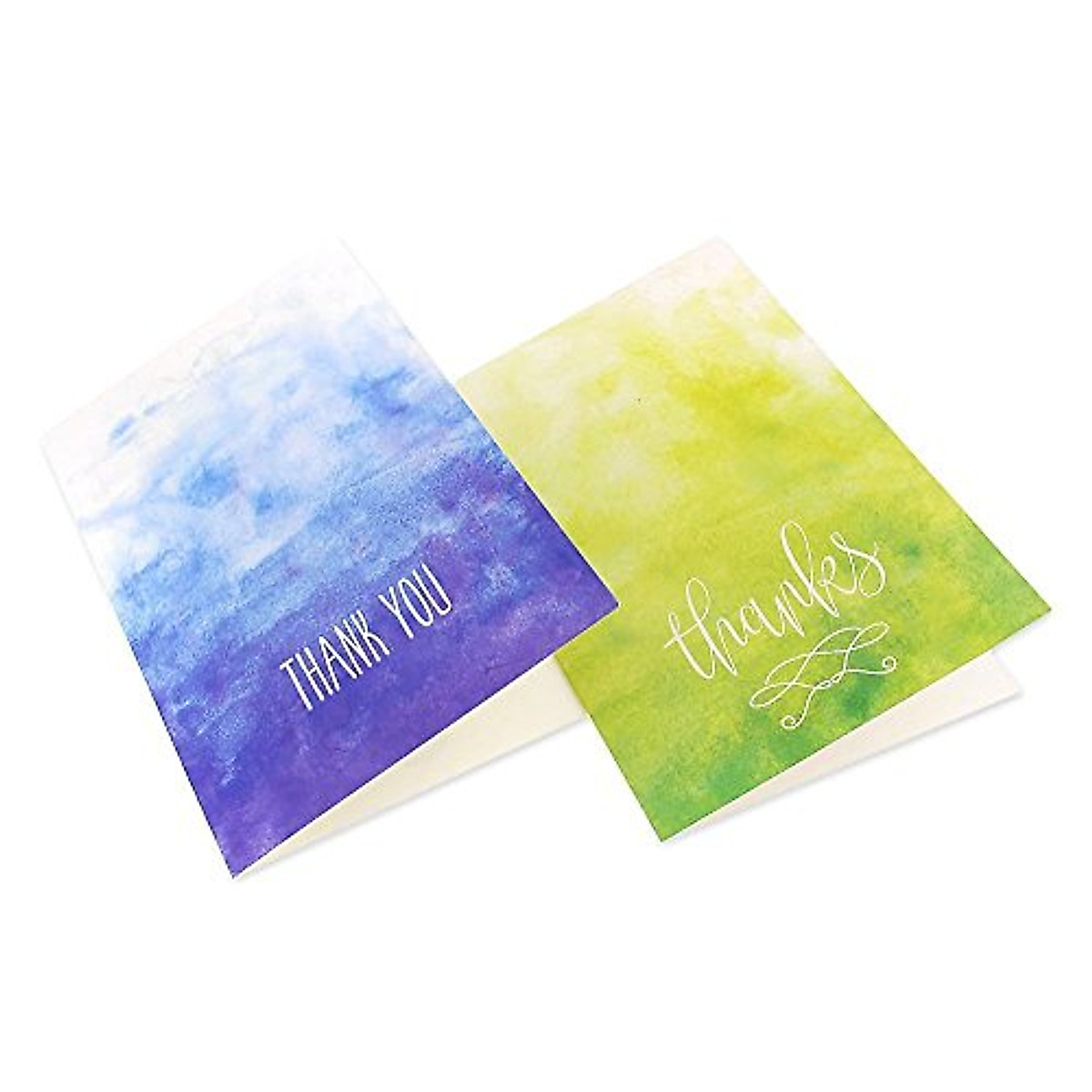 Blank Thank You Cards with Envelopes, Ombre Watercolor Designs (4x6 In, 48 Pack)