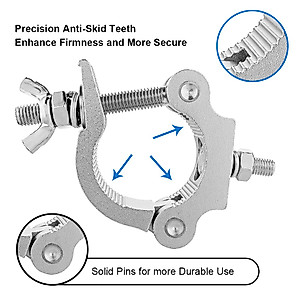2 Inch Truss Clamp Stage Lights Clamp, 4PCS Eyeshot Heavy Duty 440lb Premium Stage Lighting Clamp, Perfectly Fit OD 48-52mm of Tube/Pipe, Pro Truss O Clamp for Moving Head Par Led lighting Fixtures