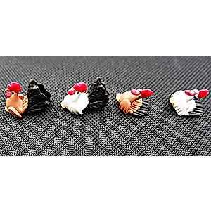 Mixed 2 Colour Lot of 12 Miniature Animal Chicken Outdoor Patio Decor Fairy Garden Supplies Animal Figurine Furniture Dollhouse