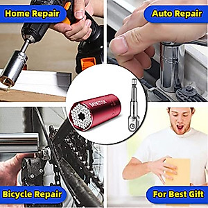 MiKiTok Universal Socket Universal Socket Wrench Craftmanstoolset,Birthday Gifts for Men Women Husband Him Boyfriend 1/4"-3/4" (7mm to 19mm)