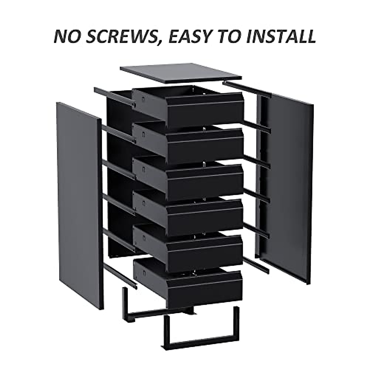 Aobabo 6 Drawer Chest Storage Cabinet Used Under Desk, Modern Floor Storage for Office Living Room Bedroom,6-Layer Vertical Drawer Cabinet for Home&Office…