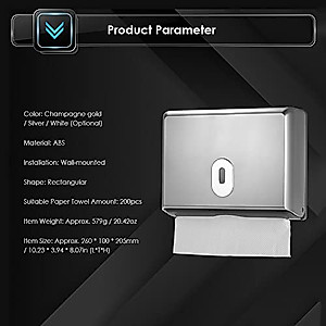 Paper Towel Dispenser Wall Mount for Toilet, Bathroom Paper Towel Holder, Commercial Paper Towel Dispenser for Trifold Paper & Multifold Paper Towels, Silver