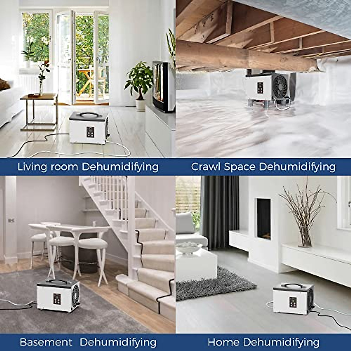 ALORAIR Crawl Space/Basement Dehumidifier 70 Pint Dehumidifier with Drain Hose, Automatic Defrost, Up to 1000 Sq Ft Commercial Dehumidifier, Memory Start, Energy Star Certified, ETL Listed, GLGR Technology, 5 Year Warranty