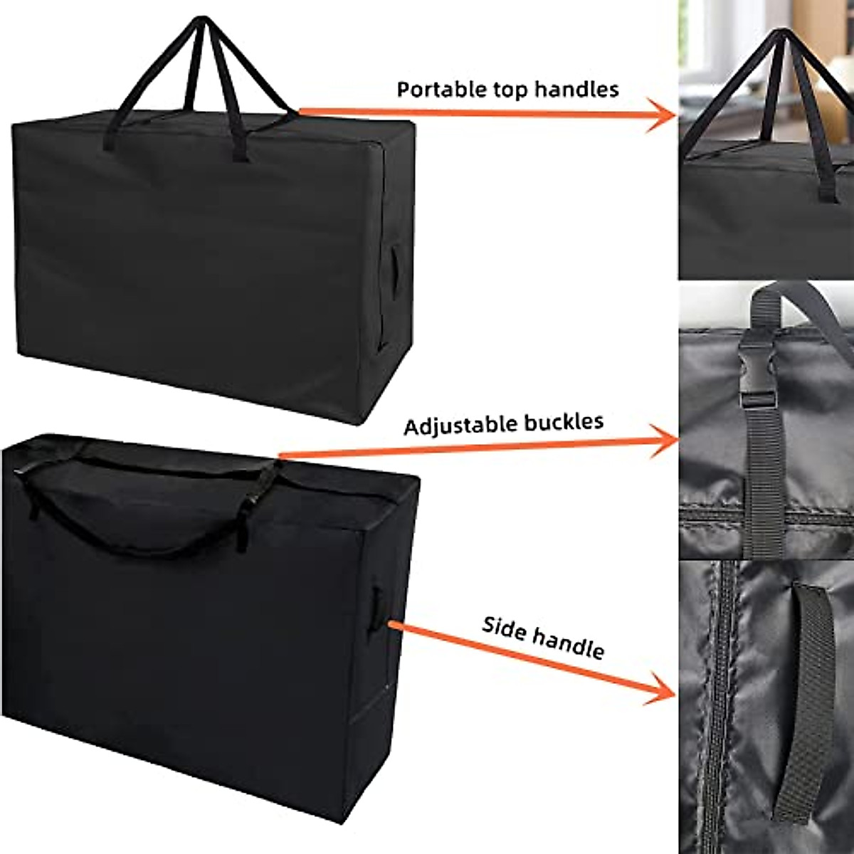 Vohunt Folding Mattress Storage Bag,Memory Foam Mattress Case Compatible with Milliard Tri Folding Mattress & for Tri-Fold Guest Bed Mattress (Up to 4'' Narrow Twin Queen Mattress)