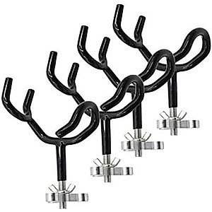 4PCS Sure Grip Steel 20 Degree Angle Rod Holder with Mounting Base Fishing Rod Holder for Boat, Ship, Yacht and More for Fishing Lovers