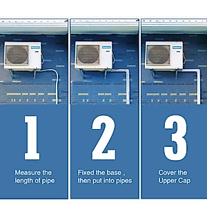 AC Parts 4" W 14Ft Decorative PVC Line Set Cover Kit for Mini Split Air Conditioners, HVAC Heat Pumps 7,000-36,000 BTU Units