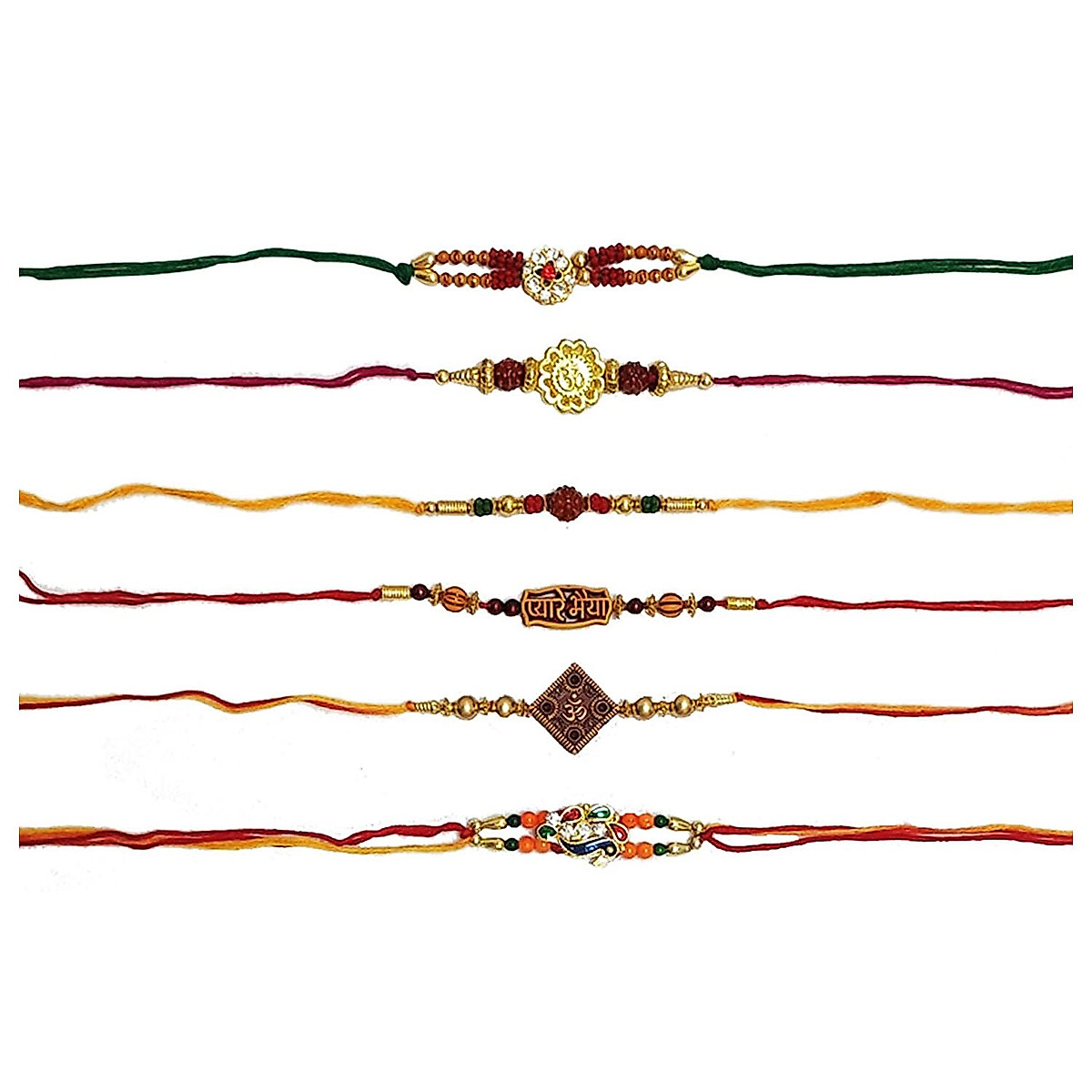 Belexy 12 Rakhi Set for Brother, Sister, Bhaiya, Bhabhi, Multiple Design, Raksha Bandhan Gift, Vary Color - Pack of 12