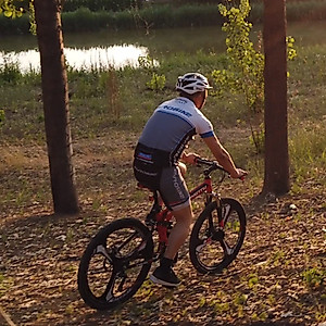 EUROBIKE Foldable Mountain Bike,26inch for Men and Women, Adult Folding Bicycle 3-Spoke (Red)