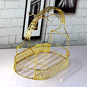 Abaodam Coffee Mug Holder Coffee Cup Rack Tea Cup Holder Dishes Organizer Stainless Steel Wire Rack Display Stand with 6 Hooks for Kitchen Counter Tea Party