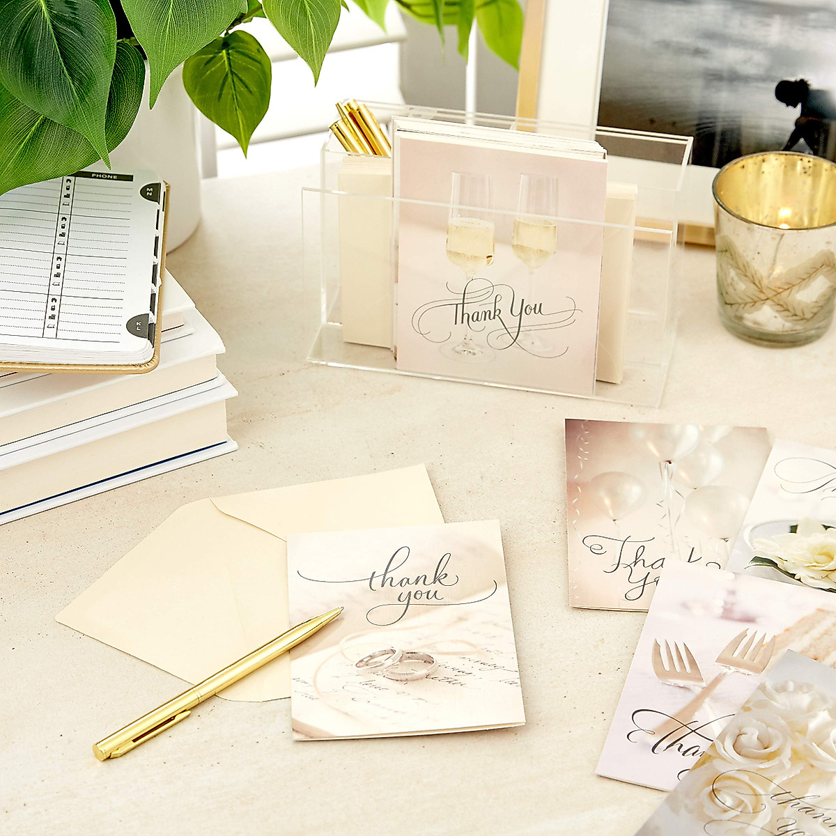 Hallmark Wedding Thank You Cards Assortment, Wedding Icons (36 Thank You Notes with Envelopes)