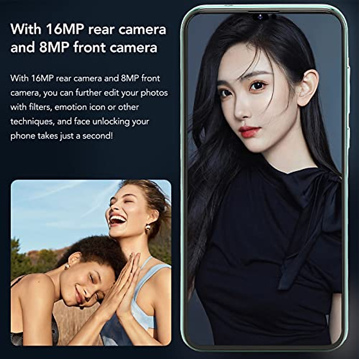 3G Unlocked Cellphone, 6.1 Inch HD Screen, Dual SIM Slots 3G Cellphone,2GB RAM 32GB ROM, Face ID Unlocked Mobile Phone for Android 10 4000mAh(Green)