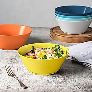 Homestockplus 50 Oz Large Cereal Bowls, Unbreakable Salad Bowl Set of 6, Sturdy and Stackable Serving Bowls, Microwave Dishwasher Safe Color Bowls Set for Oatmeal, Soup, Ramen, Salad, Snack -6 Colors
