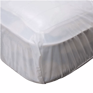 Vinyl Plastic Mattress Protector Fitted Sheet Style Waterproof Mattress Cover Breathable - Bed Wetting and Spill Protection for Mattress Fits a Mattress Up to 11.5" Deep (Twin 76" x 39" x 11.5" Deep)