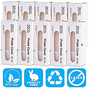 100 Counts Ear Thermometer Covers Refill Caps Lens Filters Compatible with Braun Thermometer Ear Covers, BPA Free and Disposable Ear Thermometer Covers Caps for Digital Ear Thermometer (100)