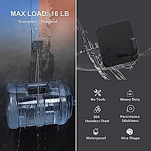 VIS'V 2 Pcs Suction Cup Hooks and 4 Pcs Adhesive Hooks