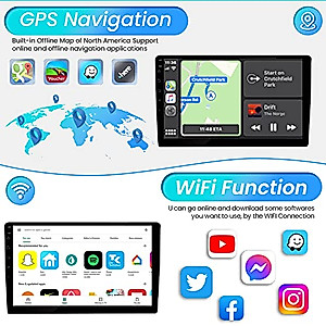 Fortdows Car Stereo Radio for Honda Accord 7th 2003-2007, for Carplay/Android Auto 10" IPS Touch Screen Car Stereo Radio with Bluetooth Wi-Fi GPS Backup Camera, 2G RAM 32G ROM