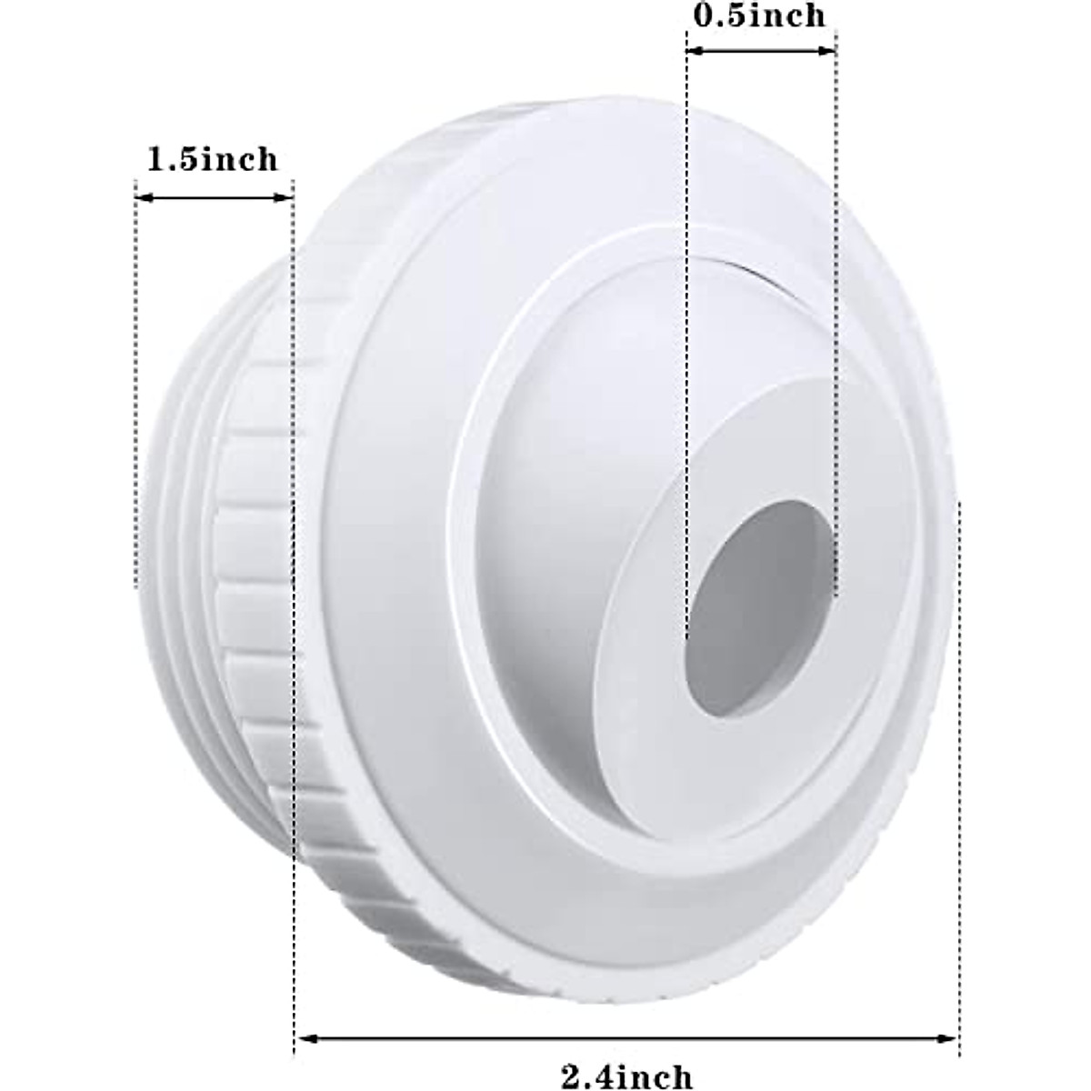 PoolSupplyTown Pool Spa 1/2" Opening Hydrostream Return Jet Fitting SP1419C with 1-1/2" Inch MIP Thread Replacement for Hayward SP1419C (5 Pack)