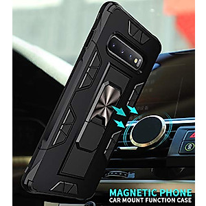 Samsung Galaxy S10 Case Military Grade Shockproof with Kickstand Stand Built-in Magnetic Car Mount Armor Heavy Duty Protective Case for Samsung Galaxy S10 Phone Case (Blue)