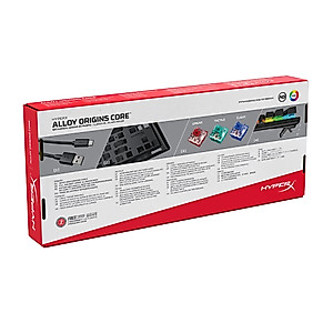 HyperX Alloy Origins Core Mechanical Gaming Keyboard Tenkeyless Aqua Switch Tactile RGB NGENUITY Backlit Keys Anti-Ghosting for PC, PS5, PS4, Xbox Series X|S, Xbox One, Computer Setup, Black (Renewed)