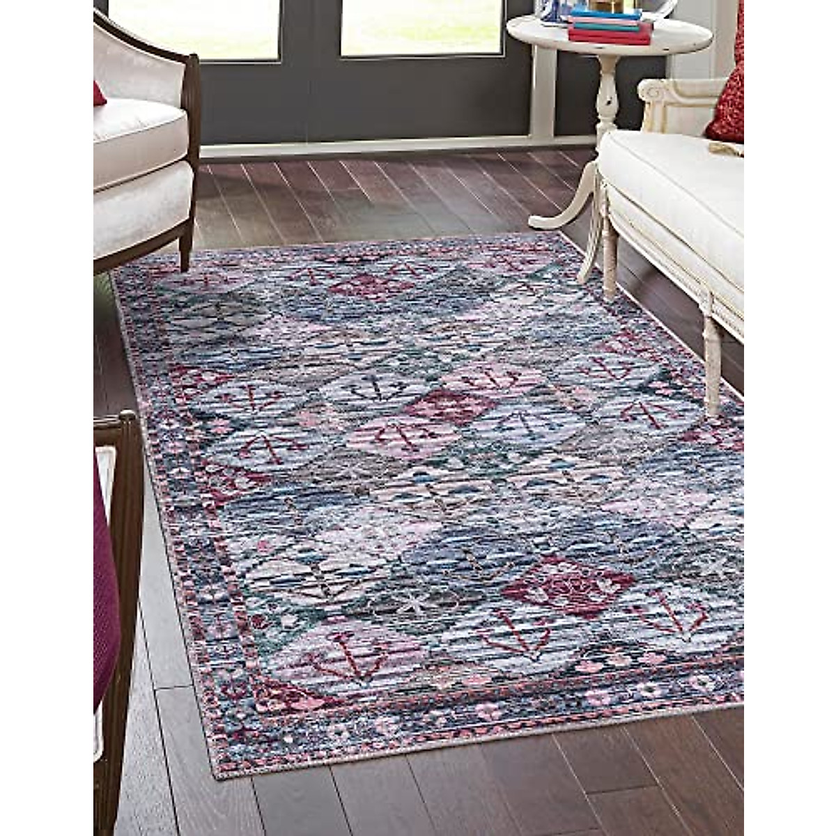 Unique Loom Mangata Collection Area Rug - Maya (Rectangular 10' 6" x 13' 0", Multi/ Blue)