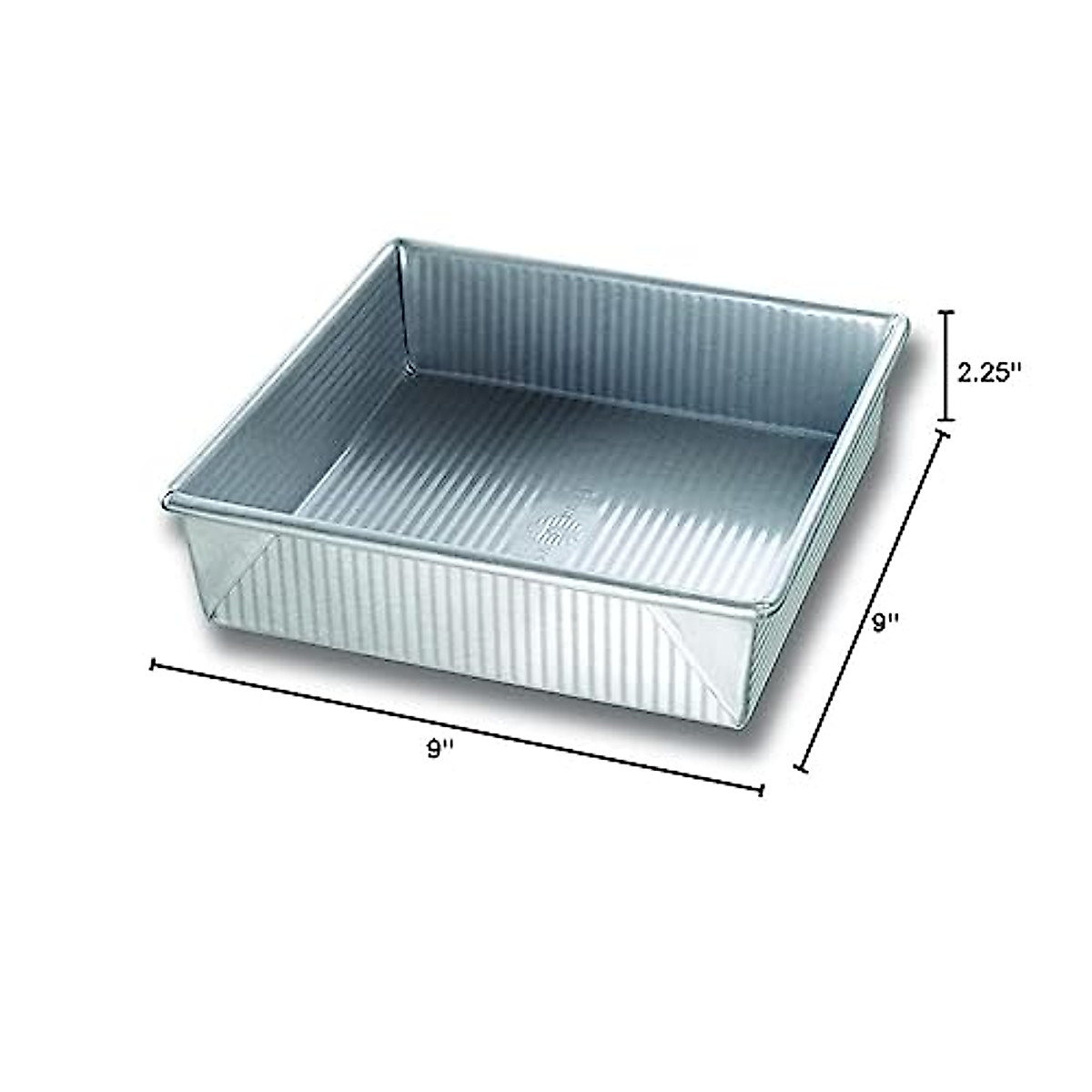 USA Pan Bakeware Square Cake Pan, 9 inch, Nonstick & Quick Release Coating, Made in the USA from Aluminized Steel